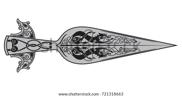 Spear God Odin Gungnir Scandinavian Pattern Stock Vector (Royalty Free ...