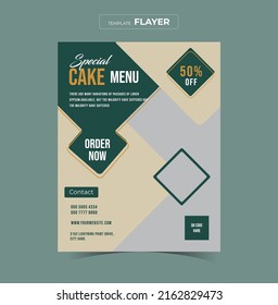 Special Cake Menu Flyer Design Template Stock Vector (Royalty Free ...