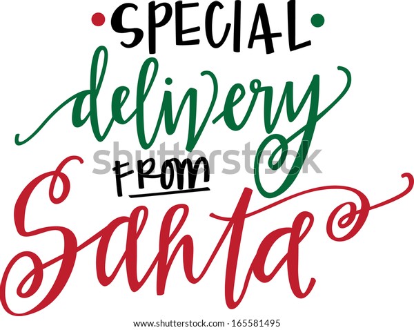 Special Delivery Santa Gift Tag Phrase Stock Vector (Royalty Free ...