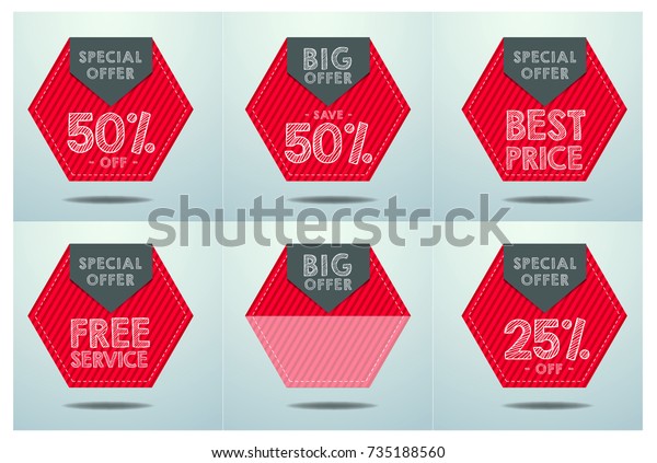 Special Discount Stickers Collection Set 6 Stock Vector (Royalty Free ...