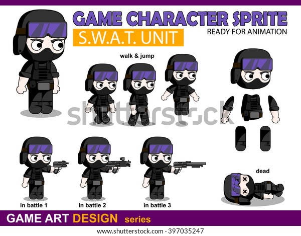 Special Forces Hero Character Game Sprite: Stock-Vektorgrafik ...