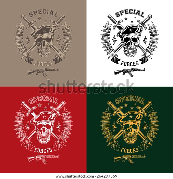 Special Forces Monochrome Vector Emblem On Stock Vector (Royalty Free ...