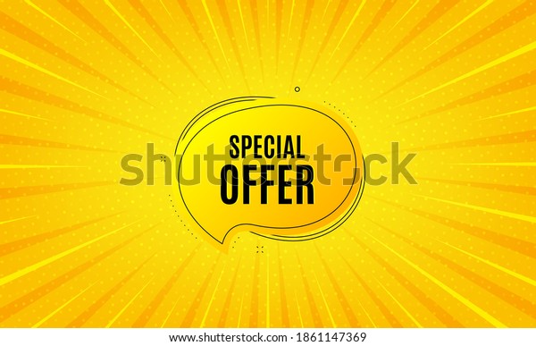Special Offer Bubble Sticker Yellow Background Stock Vector (Royalty ...