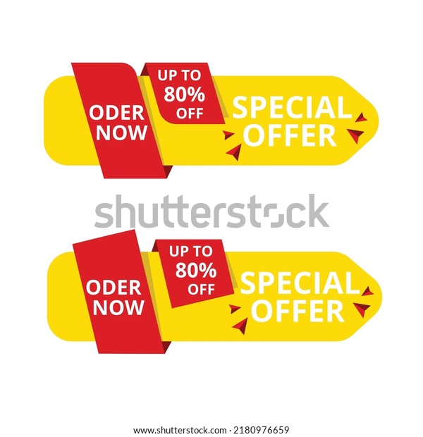 Special Offer Labels Set Yellow Red Stock Vector (Royalty Free ...