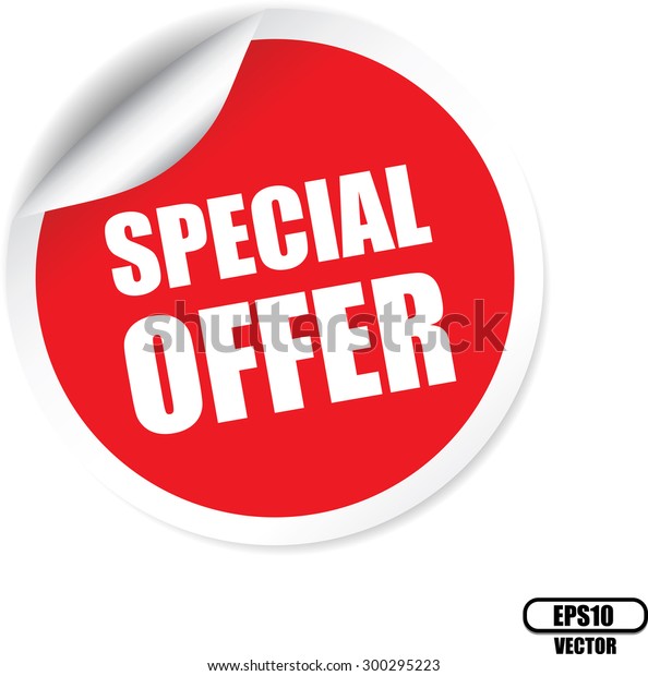 Special Offer Red Sticker Label Badge Stock Vector (Royalty Free) 300295223