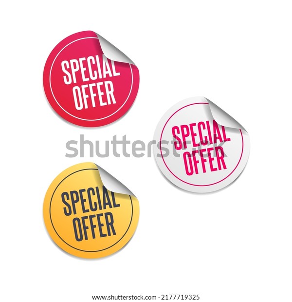 Special Offer Sticker Set Shopping Advertising Stock Vector (Royalty ...