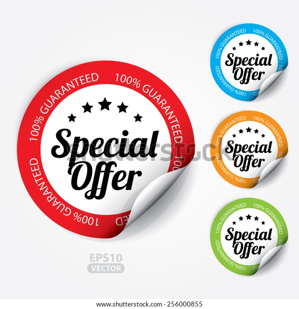 Special Offer Sticker Tag On White: เวกเตอร์สต็อก (ปลอดค่าลิขสิทธิ์ ...
