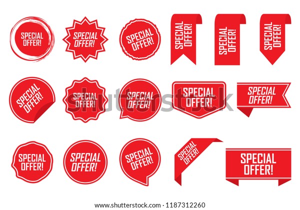 Special Offer Tag Set Red Vector Stock Vector (Royalty Free) 1187312260 ...
