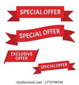 Vector Red Ribbon Ribbon Banner Illustration Stock Vector (Royalty Free ...