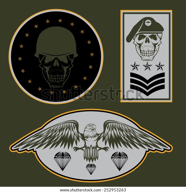 Special Unit Military Emblem Set Vector Stock Vector (Royalty Free ...