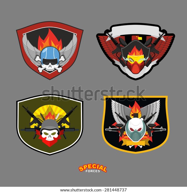 Special Unit Military Logo Set Vector Stock Vector (Royalty Free ...