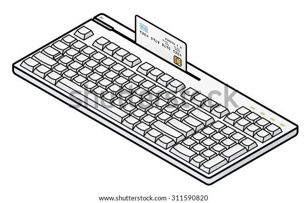 Speciality Keyboard Us Layout Integrated Credit Stock Vector (Royalty ...