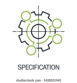 Specifications Vector Linear Icon White Background Stock Vector ...