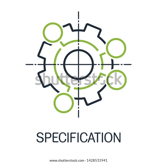 Specifications Vector Linear Icon White Background Stock Vector ...