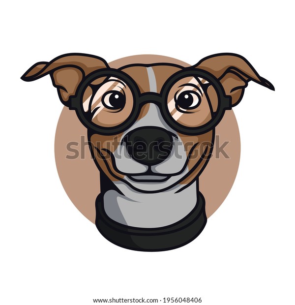 Spectacled Dog Wearing Glasses Vector Illustration Stock Vector ...