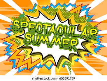 Spectacular Summer Comic Book Style Word Stock Vector (Royalty Free ...