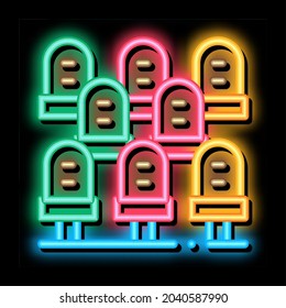 Spectator Seating Neon Light Sign Vector Stock Vector (Royalty Free ...