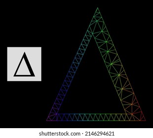 Spectral Gradient Mesh Delta Letter Icon Stock Vector (Royalty Free ...