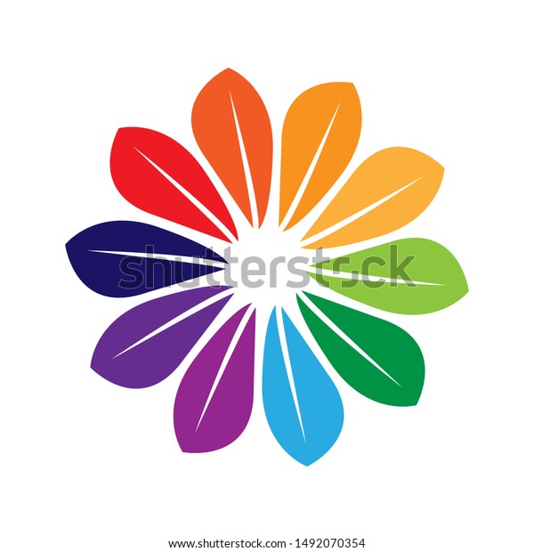 Spectrum Circular Flower Logo Design Vector: เวกเตอร์สต็อก (ปลอดค่า ...