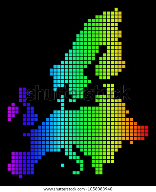 Spectrum Dotted European Union Map Vector Stock Vector (Royalty Free ...