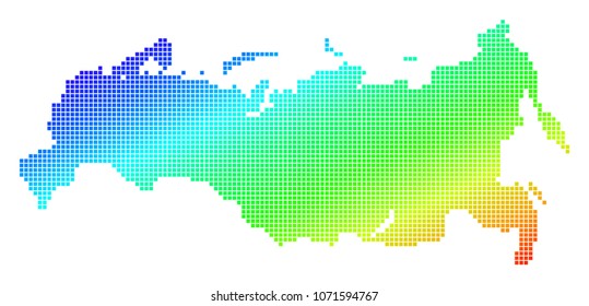 Spectrum Dotted Pixelated Russia Map Vector: vector de stock (libre de ...