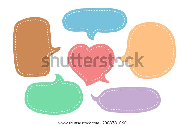 Speech Bubble Chat Pastel Color Cute Stock Vector (Royalty Free ...