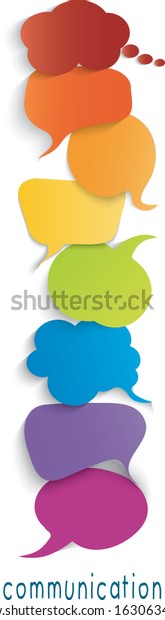 Speech Bubble Stacked Coloredmulticultural Conceptempty Clouds Stock ...