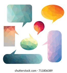 Speech Bubbles Bright Colors Low Poly Stock Vector (Royalty Free ...
