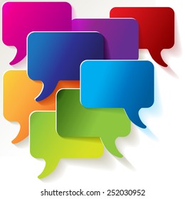 Speech Bubbles Colorful Shields Stock Vector (Royalty Free) 252030952 ...