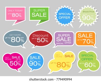 Speech Bubbles Sale Vector Color Stock Vector (Royalty Free) 779490994 ...