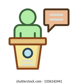 Speech Debate Desk Stock Vector (Royalty Free) 1336142441 | Shutterstock
