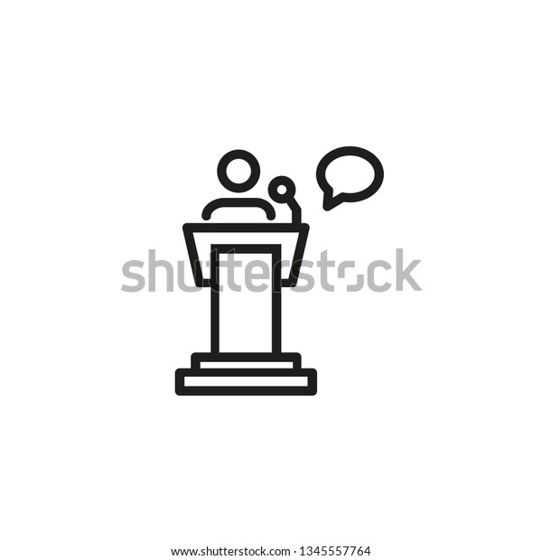 Speech Line Icon Spokesman Speaker Lecturer Stock Vector (Royalty Free ...