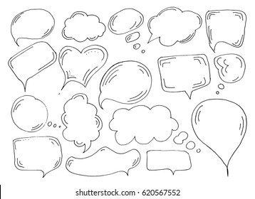 Set Different Shapes Sizes Thought Bubbles Stock Vector (Royalty Free ...