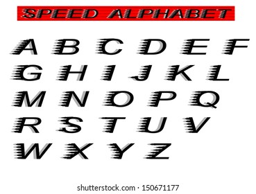 Speed Alphabet Stock Vector (Royalty Free) 150671177