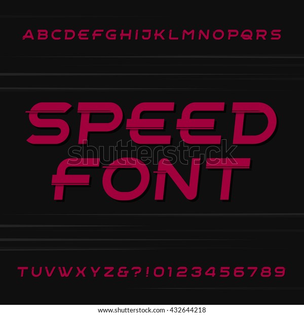Speed Alphabet Vector Font Oblique Letters Stock Vector (Royalty Free ...
