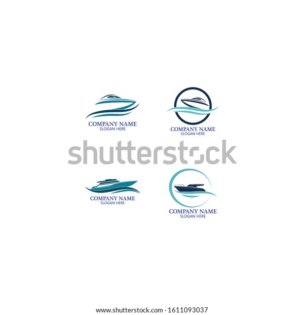Speed Boat Logo Logo Collection Set Stock Vector (Royalty Free ...