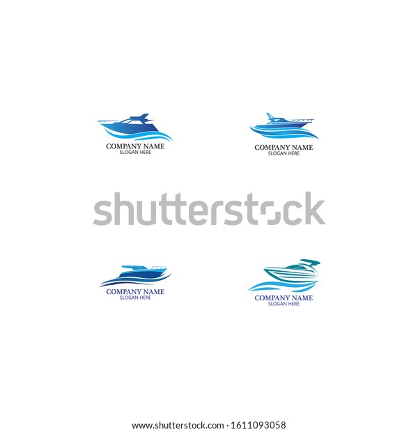 Speed Boat Logo Logo Collection Set Stock Vector (Royalty Free ...