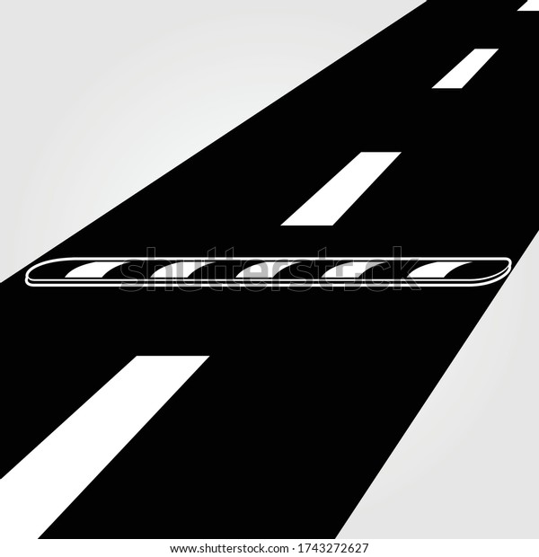 Speed Bump On Road Vector Illustration Stock Vector (Royalty Free ...