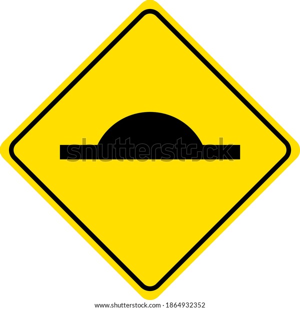 Speed Bump Traffic Sign Isolated On Stock Vector (Royalty Free ...