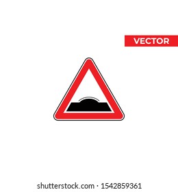 Speed Bumps Red Triangle Sign Warning Stock Vector (Royalty Free ...