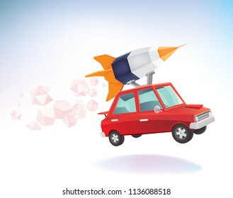 Speed Cartoon Vector Illustration Red Car Stock Vector (Royalty Free ...
