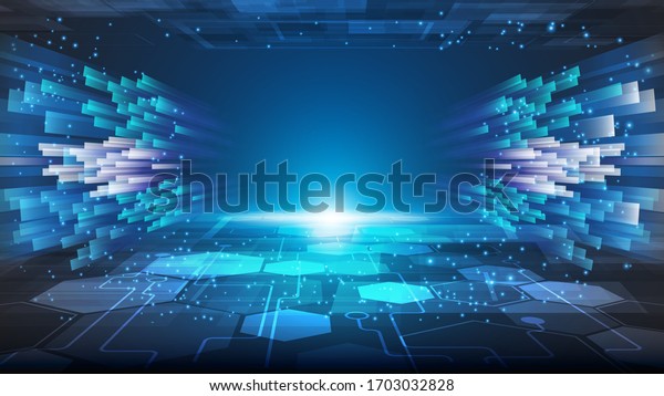 Speed Cyber Tunnel Connection Networking Concept Stock Vector (Royalty ...