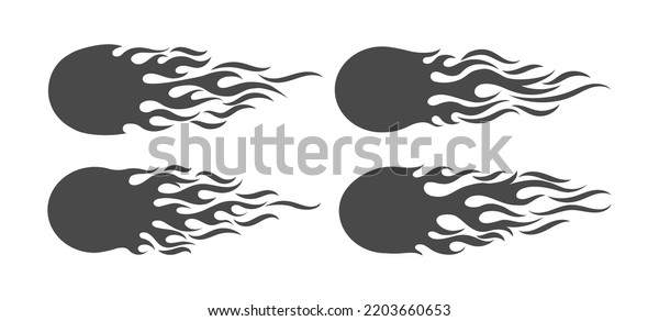 Speed Flames Silhouettes Fire Rocks Car Stock Vector (Royalty Free ...
