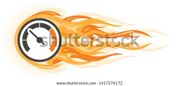 Speed Flaming Speedometer Motion Quick Movement 库存矢量图（免版税）1417276172 ...