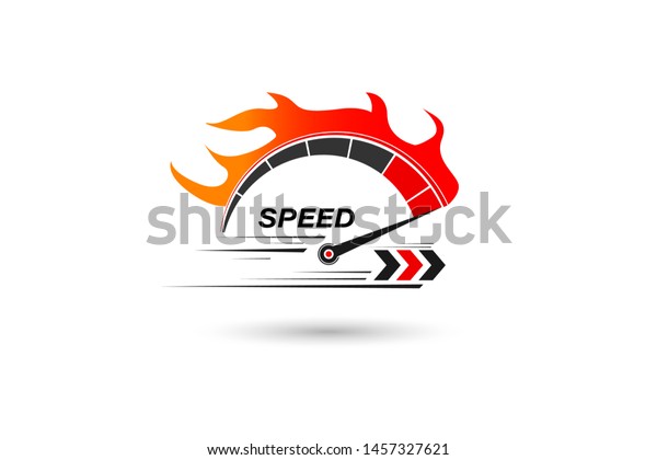Speed Flaming Speedometer Racing Event Vector Stock Vector (Royalty ...