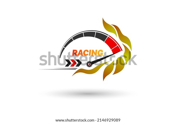 Speed Flaming Speedometer Racing Event Vector Stock Vector (Royalty ...