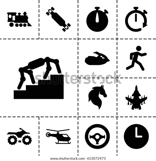 Speed Icon Set 13 Filled Speedicons Stock Vector (Royalty Free ...