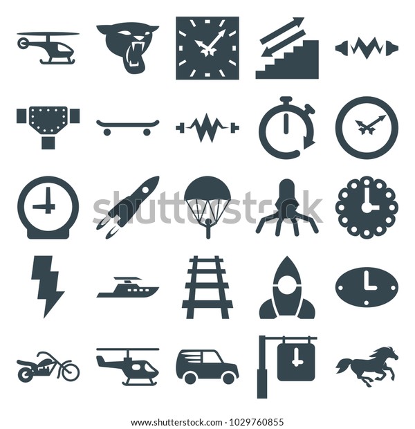 Speed Icons Set 25 Editable Filled Stock Vector (Royalty Free ...