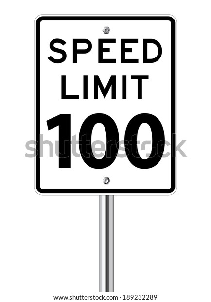 Speed Limit 100 Traffic Sign On 스톡 벡터(로열티 프리) 189232289 | Shutterstock