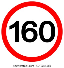 160 Speed Limitation Road Sign Stock Vector (Royalty Free) 711302860 ...